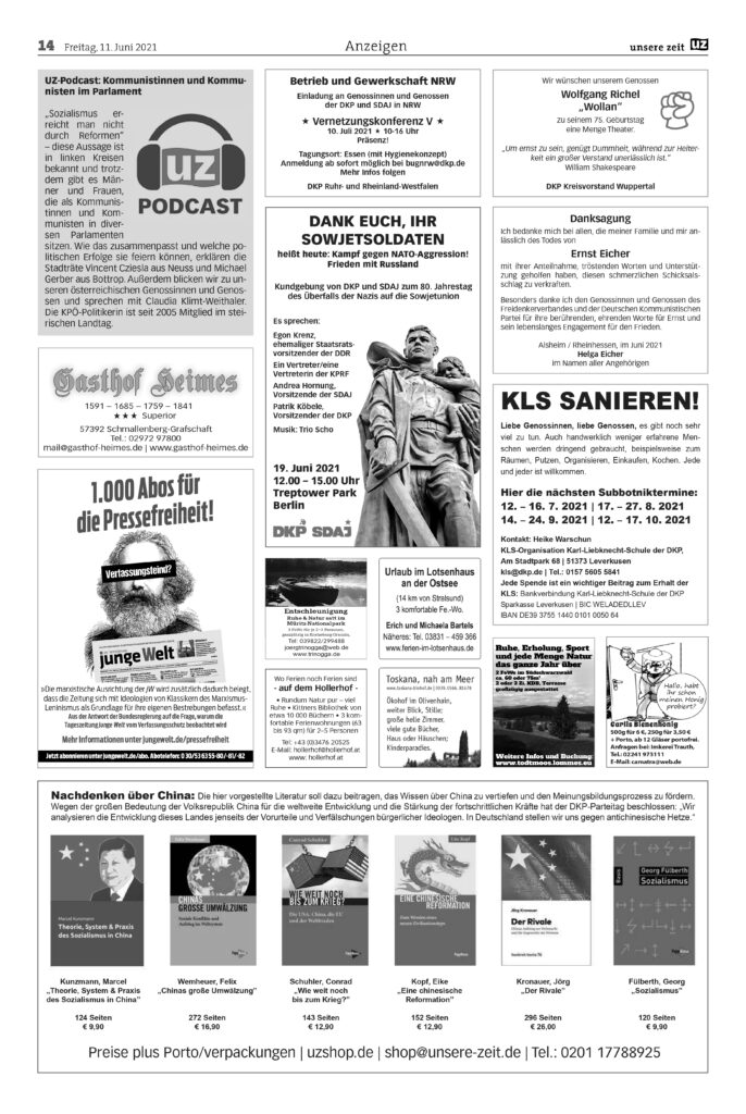 Anzeigen 2021-23 | Unsere Zeit
